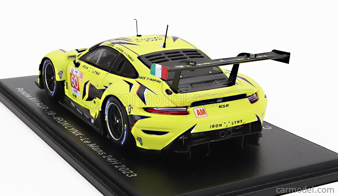 SPARK-MODEL S8763 Scala 1/43 | PORSCHE 911 991-2 RSR-19 4.2L TEAM IRON LYNX N 60 24h LE MANS ...