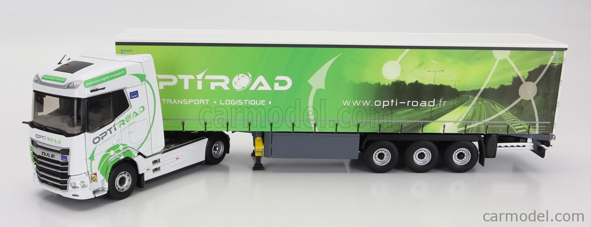 ELIGOR 117685 Scale 1/43 | DAF XG TRUCK TELONATO OPTIROAD TRANSPORTS 2021 WHITE GREEN