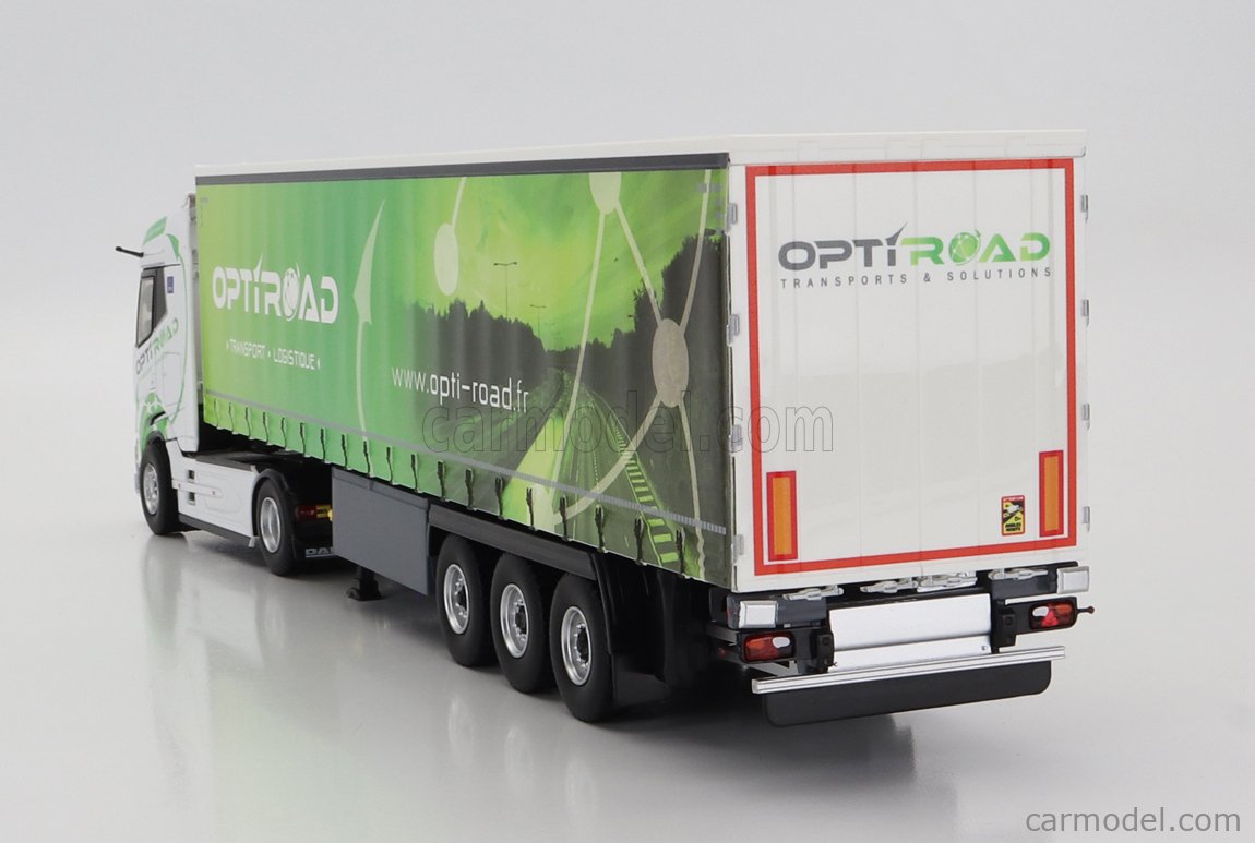 ELIGOR 117685 Scale 1/43 | DAF XG TRUCK TELONATO OPTIROAD TRANSPORTS 2021 WHITE GREEN