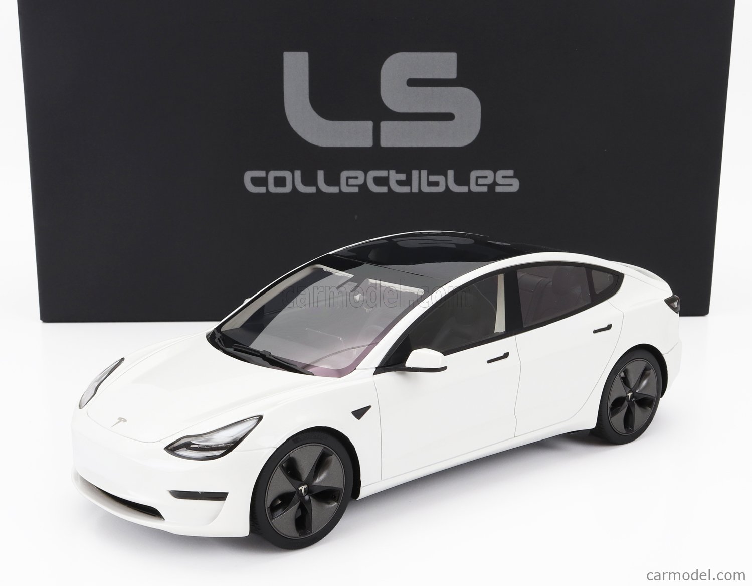LS-COLLECTIBLES LS086C Escala 1/18 | TESLA MODEL 3 2021 PEARL WHITE MET