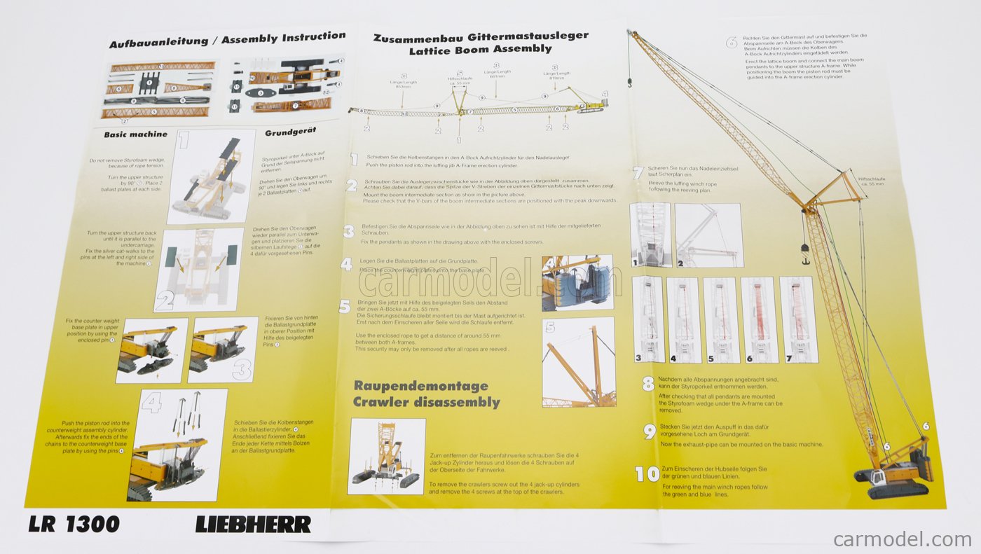 NZG SL78800003 Scale 1/50 | LIEBHERR LR 1300 LITRONIC GRU CRAWLER CRANE ...