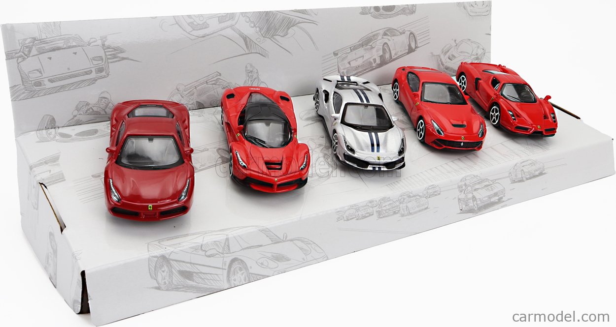 BURAGO 18-56125 Scale 1/64 | FERRARI SET 5X 488 GTB - ENZO - 488 PISTA ...
