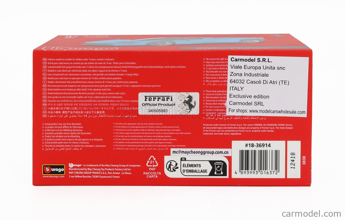 BURAGO 18-36914-01637 Masstab: 1/43 | FERRARI DAYTONA SP3 CLOSED ROOF ...