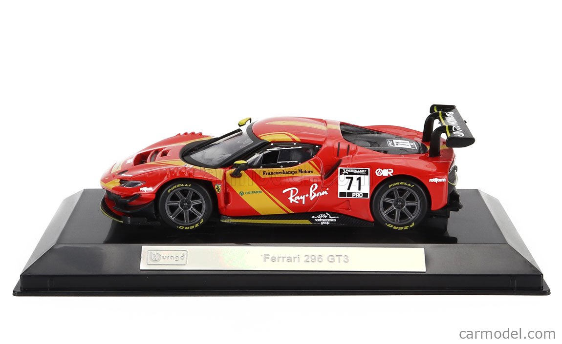 BURAGO 18-36313 Scale 1/43 | FERRARI 296 GT3 3.0L TWIN TURBO V6 N 71 ...