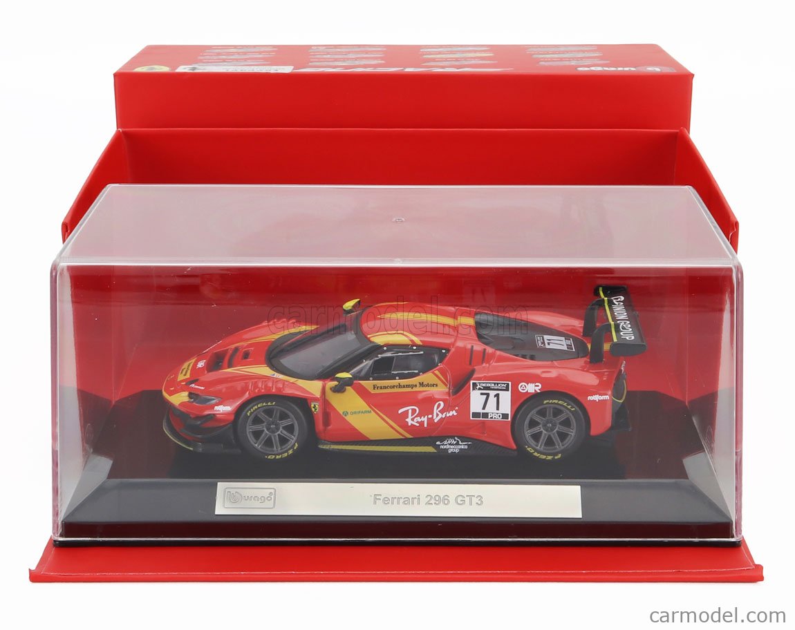 BURAGO 18-36313 Scale 1/43 | FERRARI 296 GT3 3.0L TWIN TURBO V6 N 71 ...