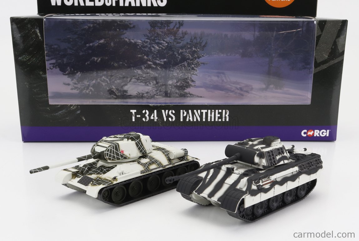 CORGI WT91301 Scale 1/87 | TANK SET 2X T-34 + PANTHER 1945 MILITARY ...