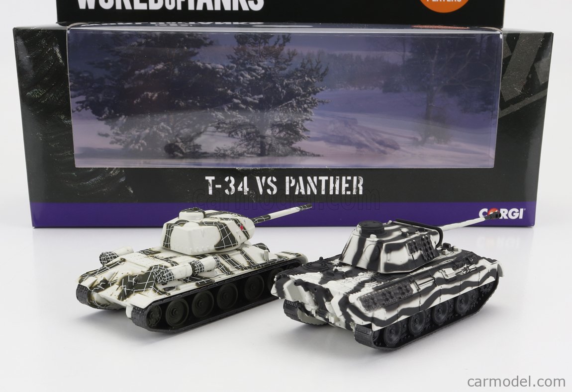 CORGI WT91301 Scale 1/87 | TANK SET 2X T-34 + PANTHER 1945 MILITARY ...