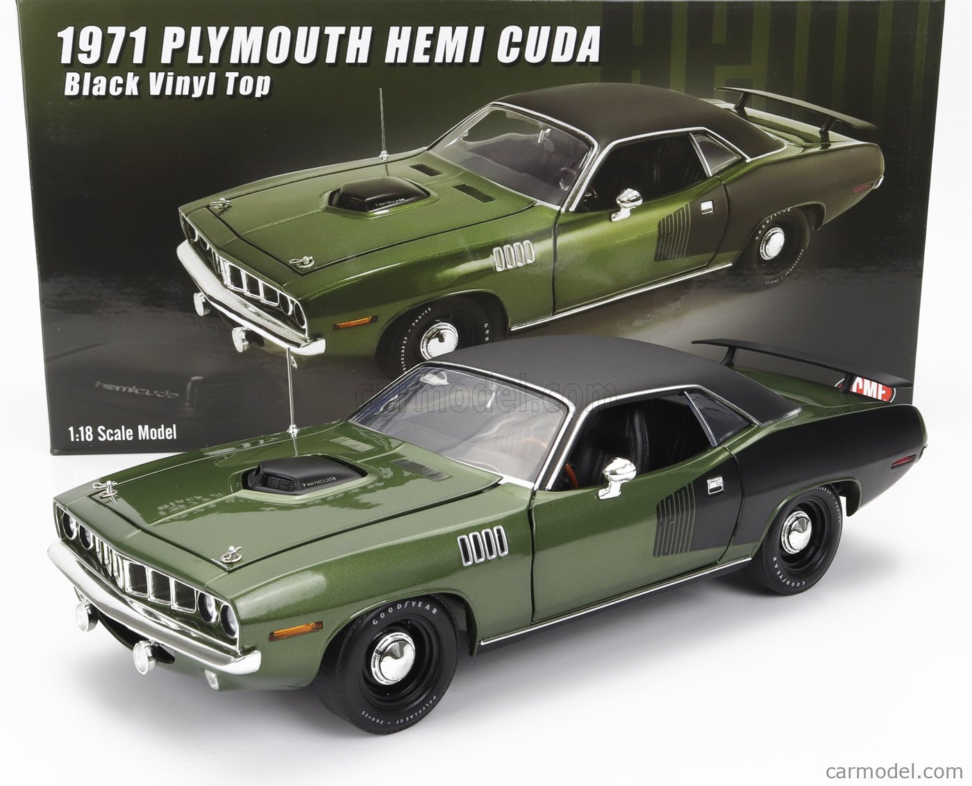 ACME-MODELS A1806132VT Scala 1/18 | PLYMOUTH CUDA HEMI COUPE BLACK ROOF ...