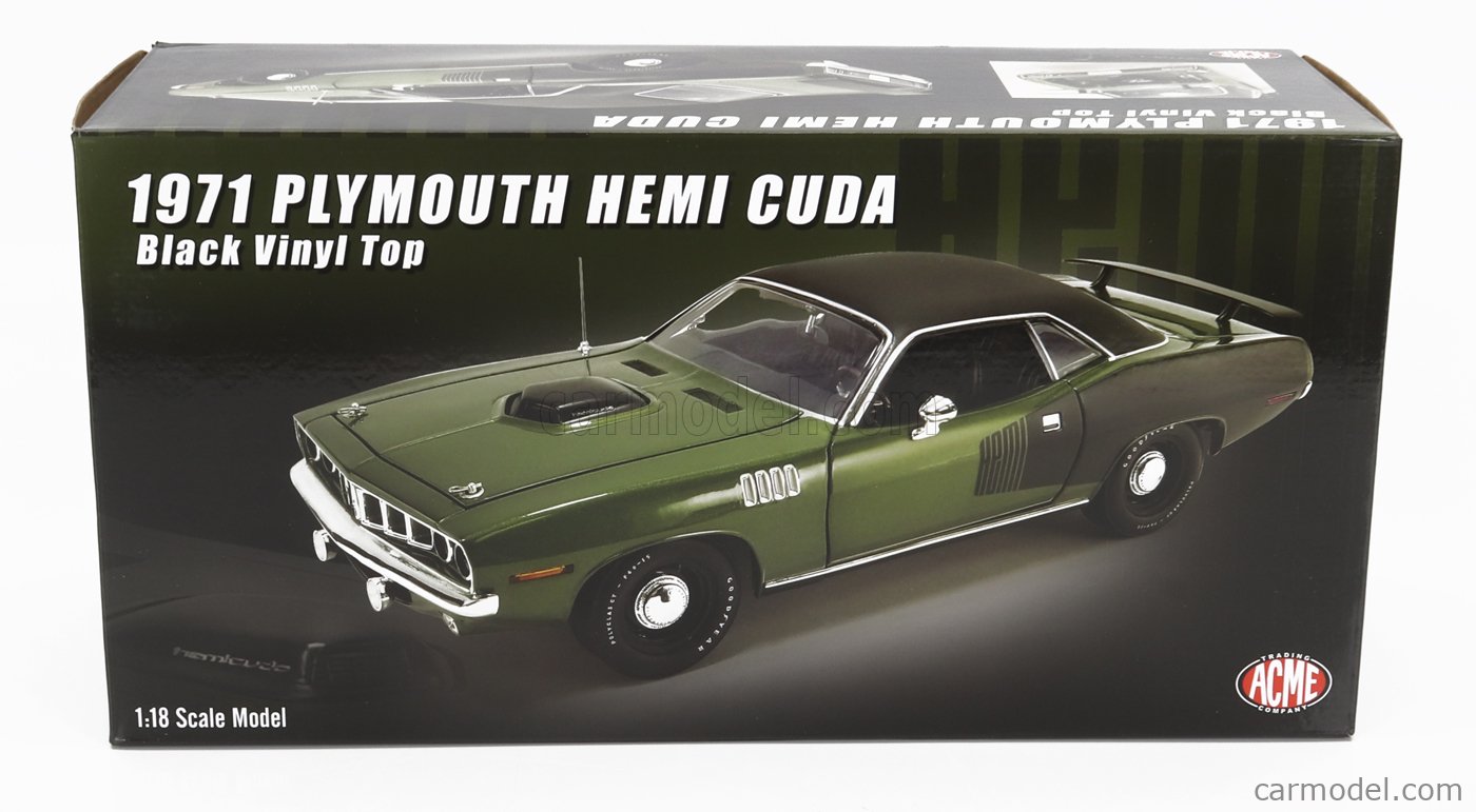 ACME-MODELS A1806132VT Escala 1/18 | PLYMOUTH CUDA HEMI COUPE BLACK ...