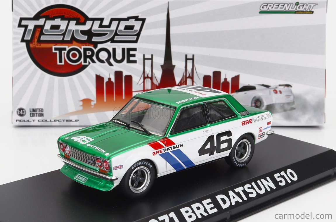 GREENLIGHT 86335-GRE Scale 1/43 | DATSUN 510 BROCK RACING N 46 TOKYO ...
