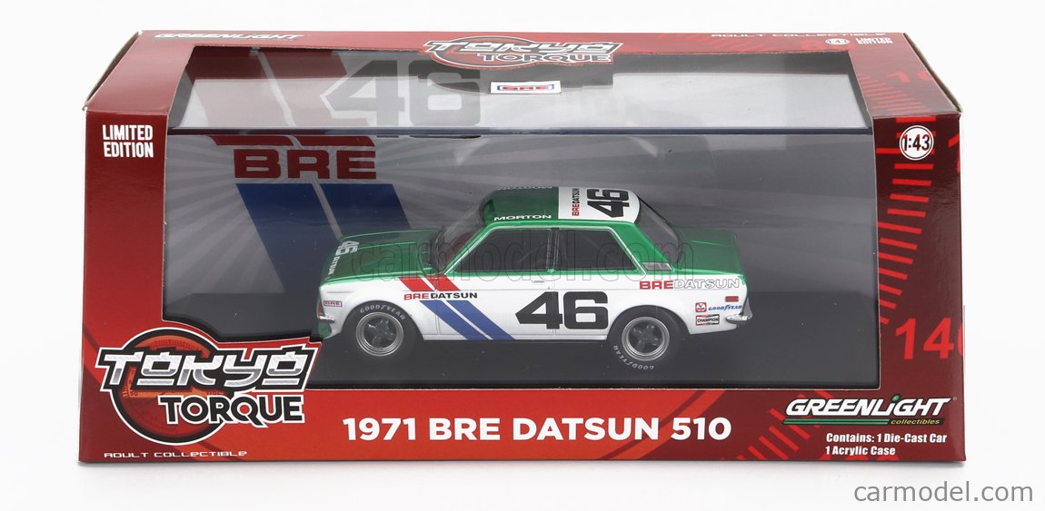 GREENLIGHT 86335-GRE Scale 1/43 | DATSUN 510 BROCK RACING N 46 TOKYO ...