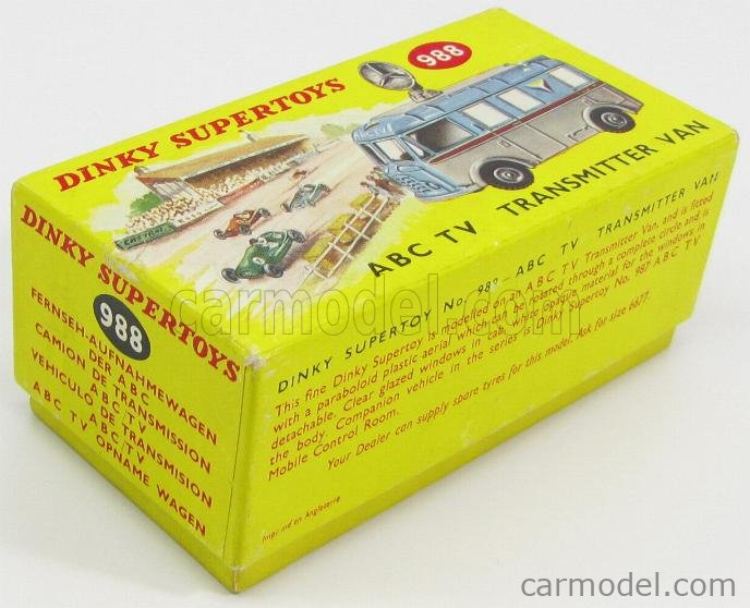 DINKY ENGLAND 988 Scale 1/43 | ABC ABC TV TRANSMITTER VAN LIGHT BLUE GREY