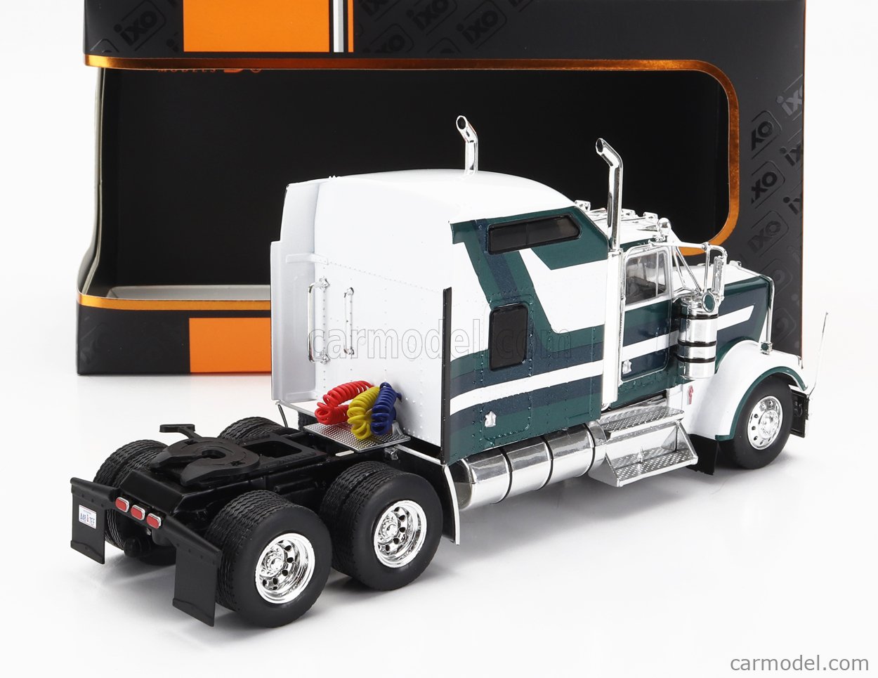IXO-MODELS TR164.22 Masstab: 1/43 | KENWORTH W900 TRACTOR TRUCK 3-ASSI 1989 GREEN WHITE