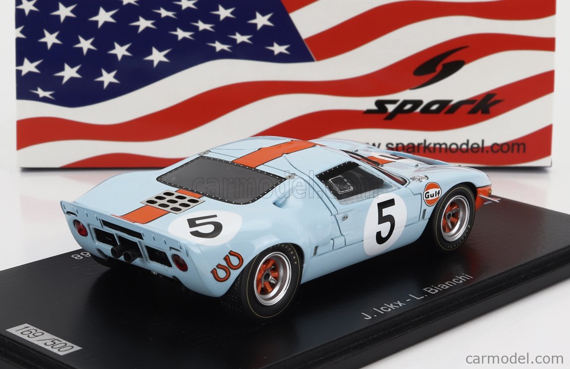 SPARK-MODEL US253 Scale 1/43 | FORD USA GT40 GULF N 5 WINNER 6h WATKINS ...