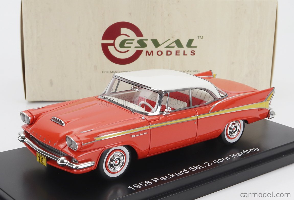 ESVAL MODEL EMUS43009A Scale 1/43 | PACKARD 58L HARD-TOP CLOSED 1958 RED WHITE GOLD