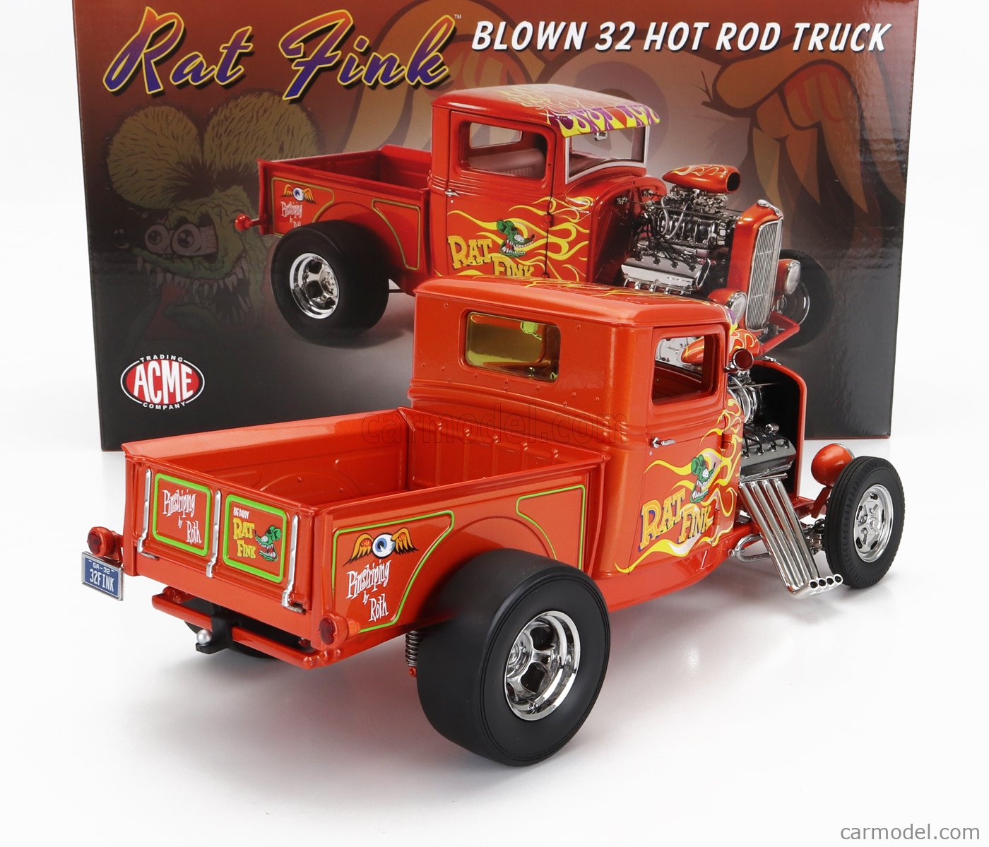 ACME-MODELS A1804102 Scala 1/18 | FORD USA PICK-UP HOT ROD CUSTOM RAT FINK 1932 ORANGE