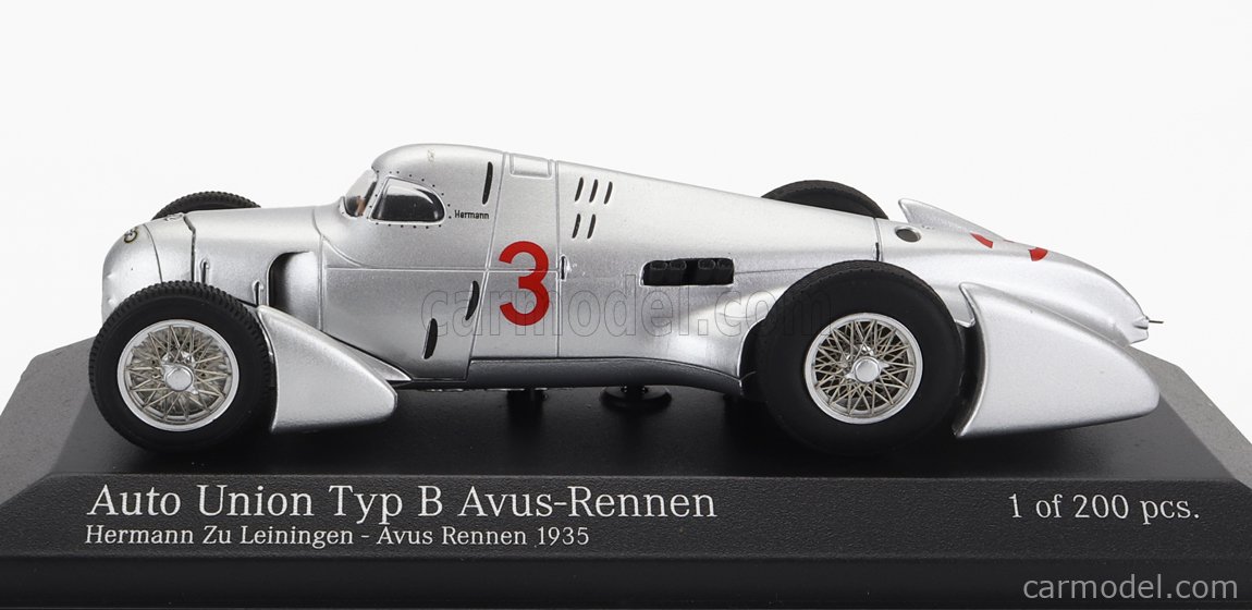 MINICHAMPS 410354003 Scala 1/43 | AUTO UNION F1 TYPE B N 3 AVUS RENNEN ...