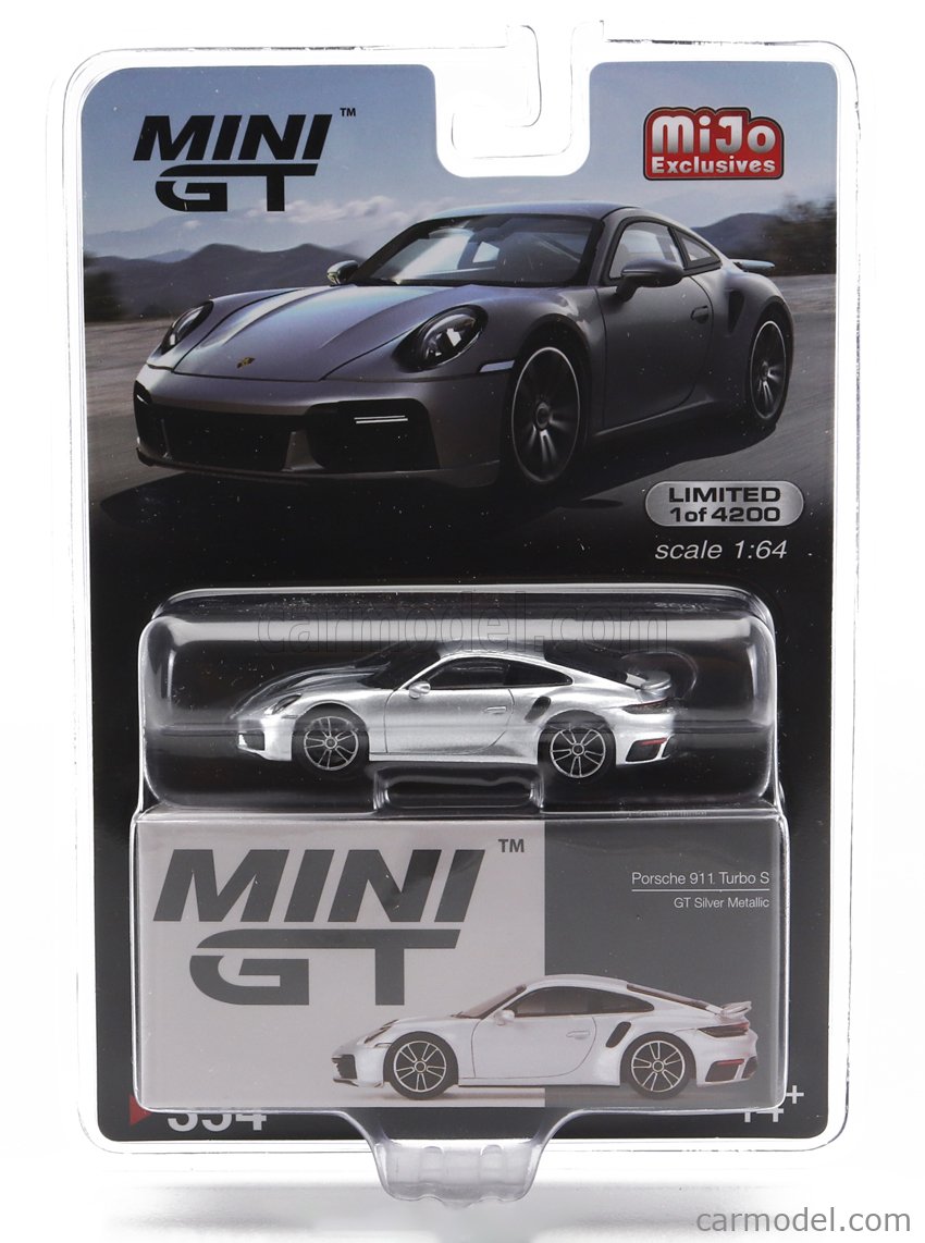MINI-GT MGT00354-MJ Scale 1/64 | PORSCHE 911 992 TURBO S COUPE 2020 SILVER