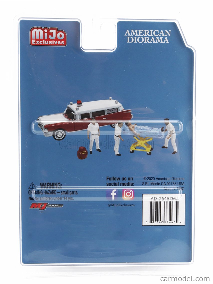 AMERICAN DIORAMA 76467MJ Masstab: 1/64 | FIGURES SET 4X MAN PARAMEDIC ...