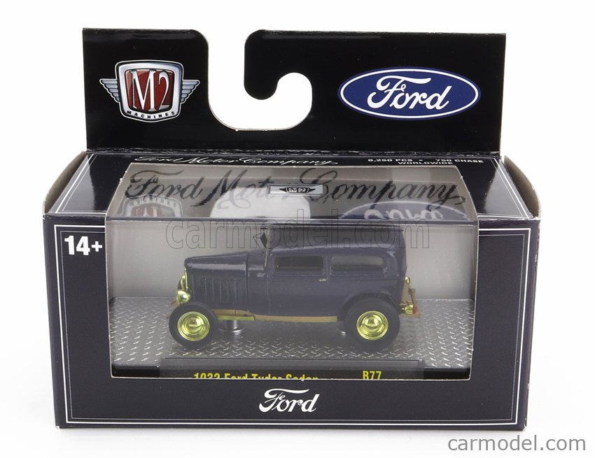 M2-MACHINES 32500-77-TUDOR-GOLD Scale 1/64 | FORD USA TUDOR SEDAN 1932 - GOLD WHEELS BLUE
