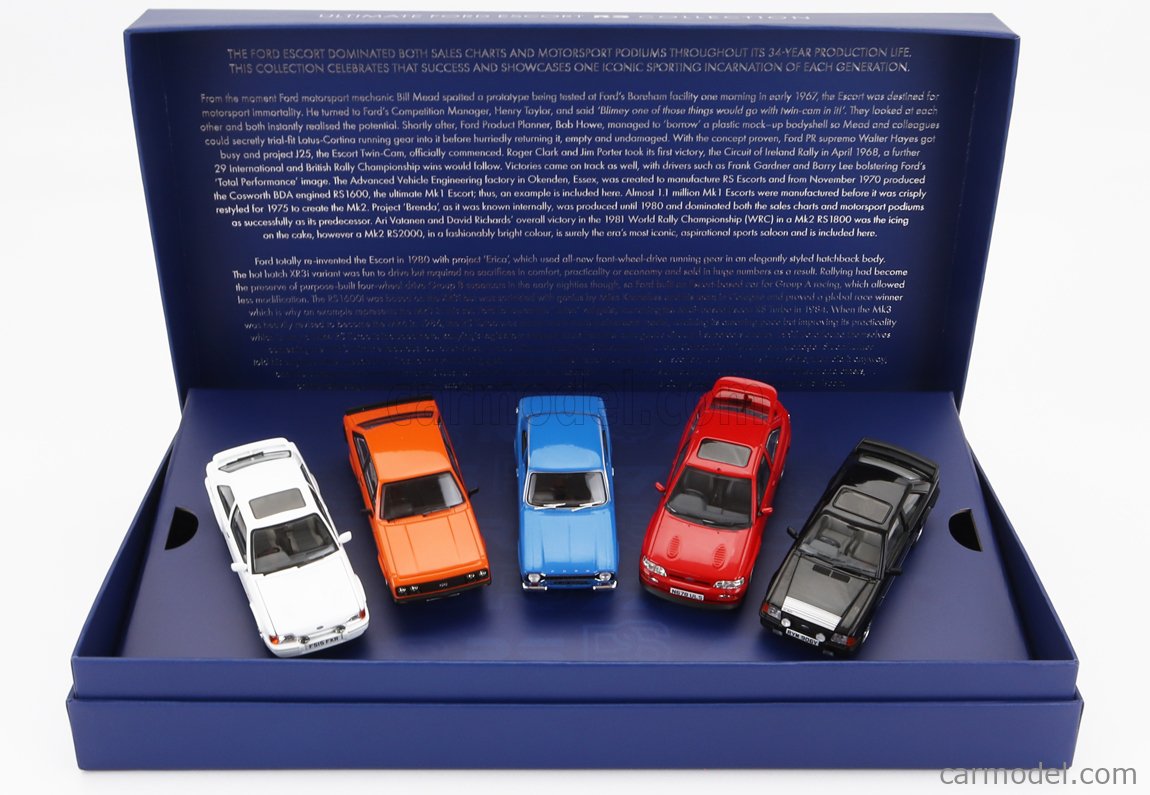 VANGUARDS VC01501 Scale 1/43 | FORD ENGLAND RS COLLECTION SET 5X ESCORT ...