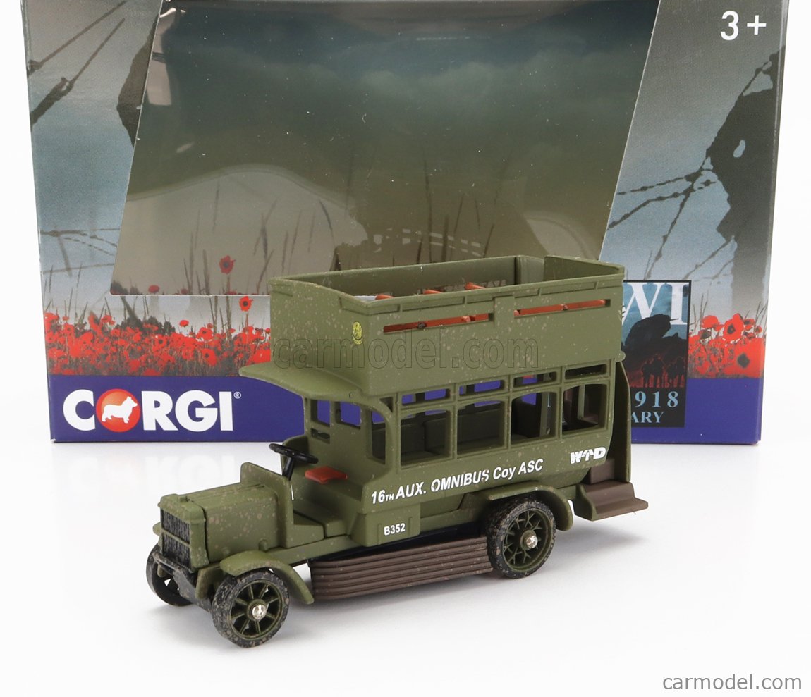 CORGI CS90611 Scale 1/87 | AEC TYPE B OLD BIL MILITARY BUS 1914 ...