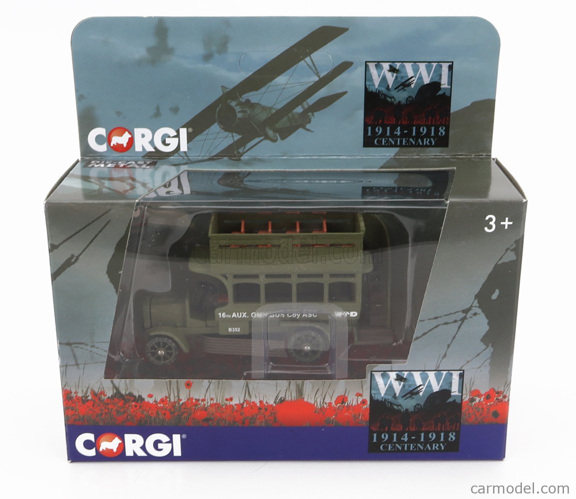 CORGI CS90611 Scale 1/87 | AEC TYPE B OLD BIL MILITARY BUS 1914 ...