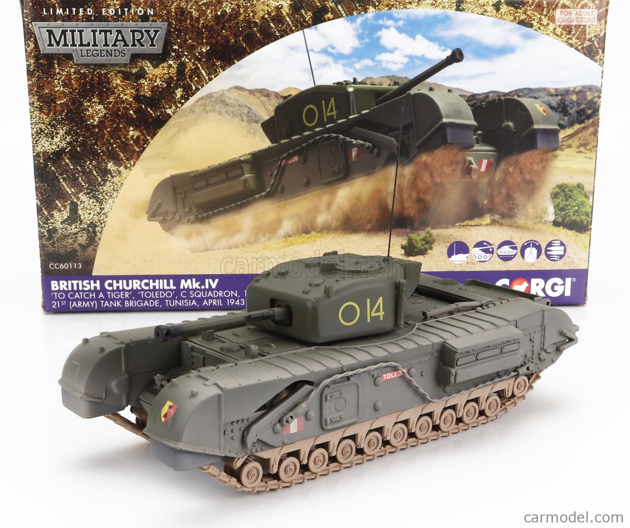 CORGI CC60113 Scale 1/50 | TANK CHURCHILL MKIV MILITARY 1943 MILITARY GREEN
