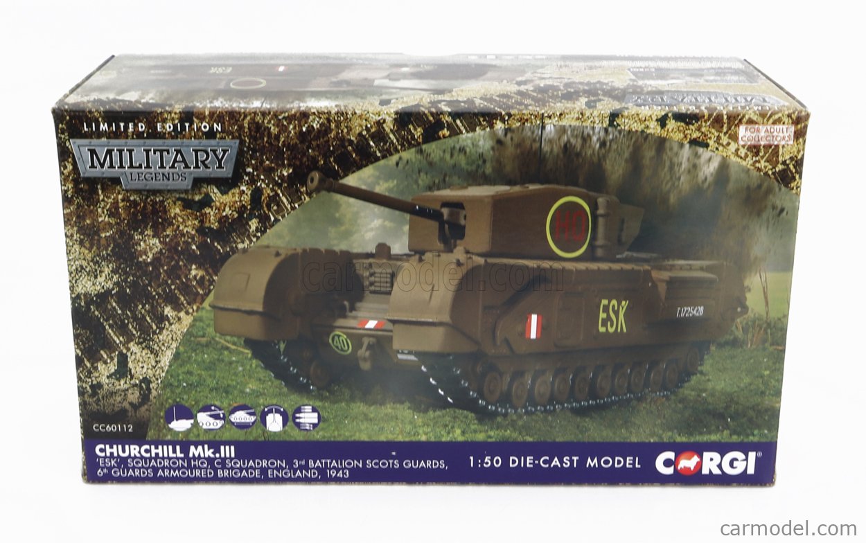 CORGI CC60112 Scale 1/50 | TANK CHURCHILL MKIII MILITARY 1943 MILITARY ...