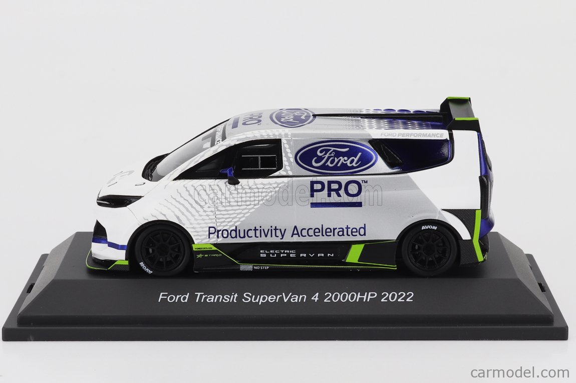 SCHUCO 450935400 Scale 1/43 | FORD ENGLAND TRANSIT SUPER VAN 4 2000hp 2022 WHITE BLUE