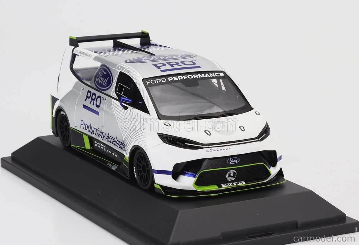 SCHUCO 450935400 Scale 1/43 | FORD ENGLAND TRANSIT SUPER VAN 4 2000hp 2022 WHITE BLUE