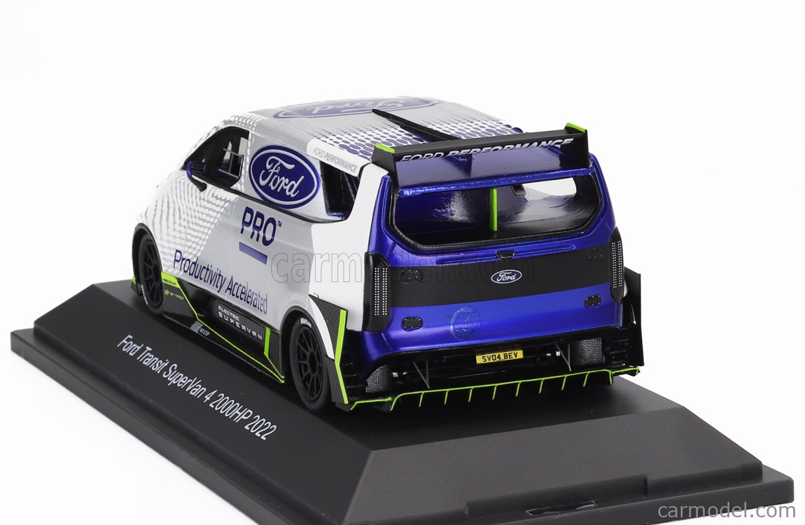 SCHUCO 450935400 Scale 1/43 | FORD ENGLAND TRANSIT SUPER VAN 4 2000hp 2022 WHITE BLUE
