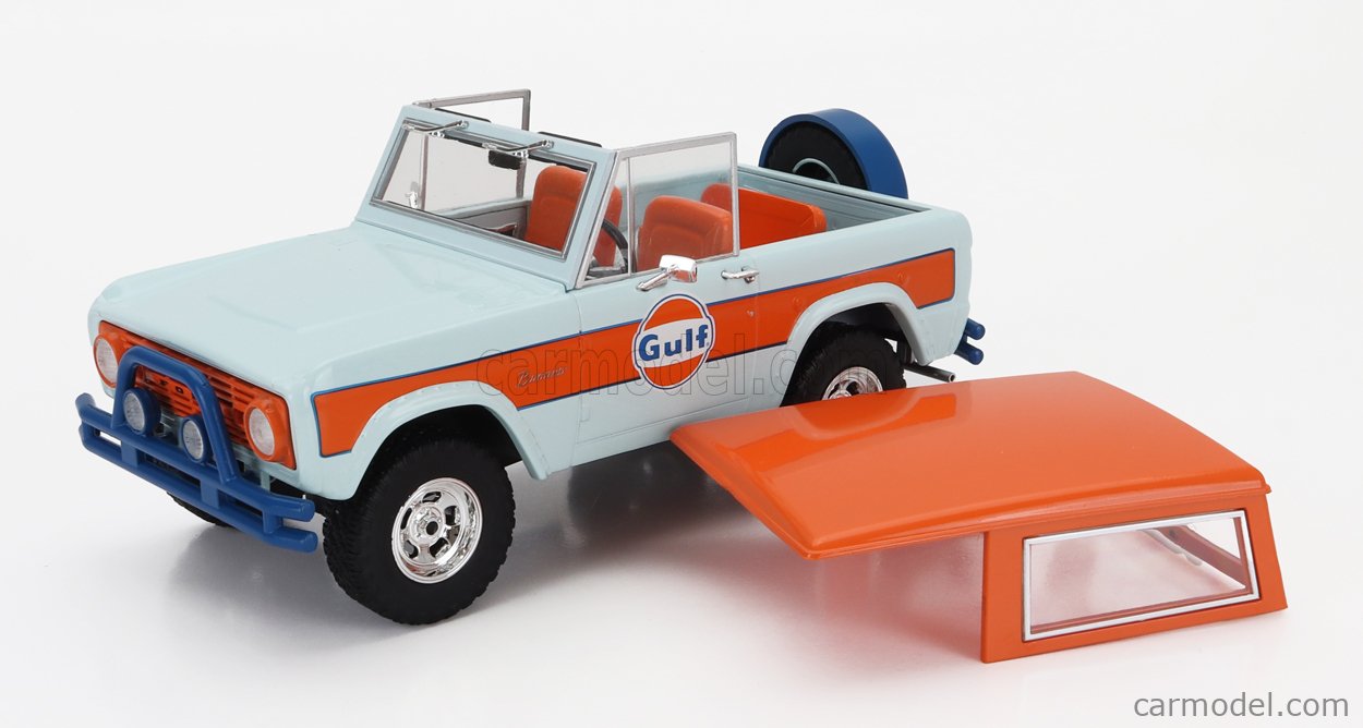 GREENLIGHT 85071 Scale 1/24 | FORD USA BRONCO OPEN GULF 1966 LIGHT BLUE ...