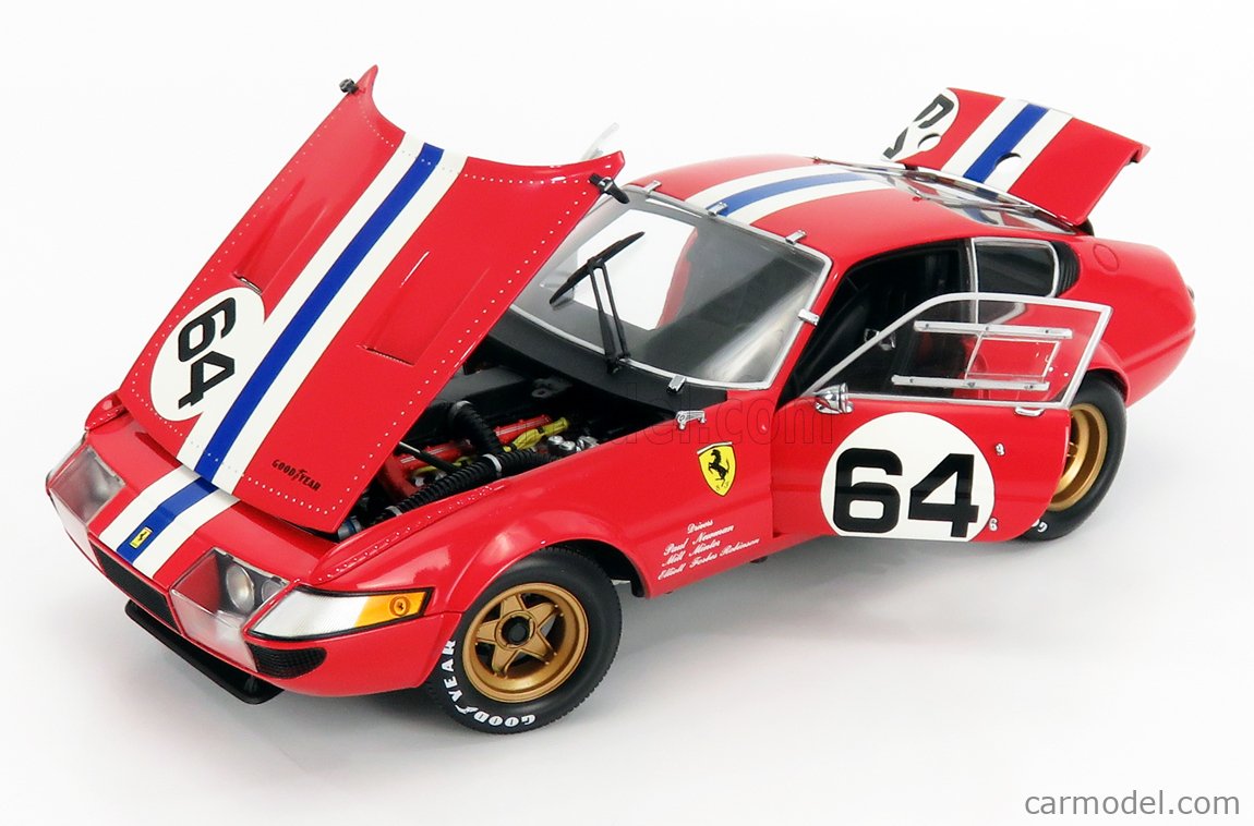 KYOSHO 08163A Scale 1/18 | FERRARI 365 GTB/4 TEAM FERRARI MODENA SPORTS CARS N 64 24h DAYTONA ...