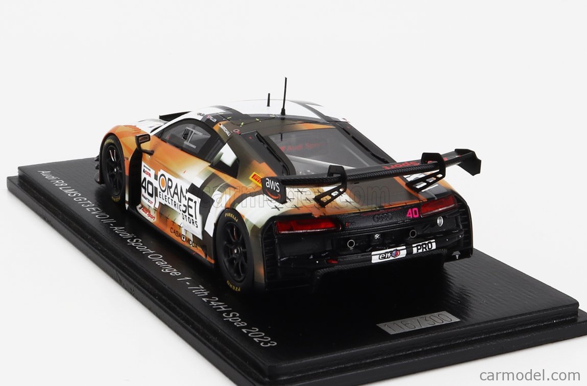 SPARK-MODEL SB704 Scale 1/43 | AUDI R8 LMS GT3 EVO II TEAM AUDI SPORT ORANGE 1 N 40 7th 24h SPA ...
