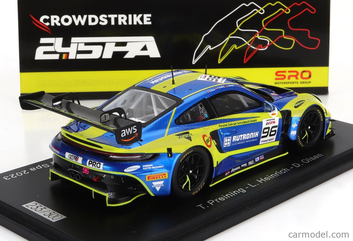 SPARK-MODEL SB702 Scale 1/43 | PORSCHE 911 992 GT3 R TEAM RUTRONIK ...