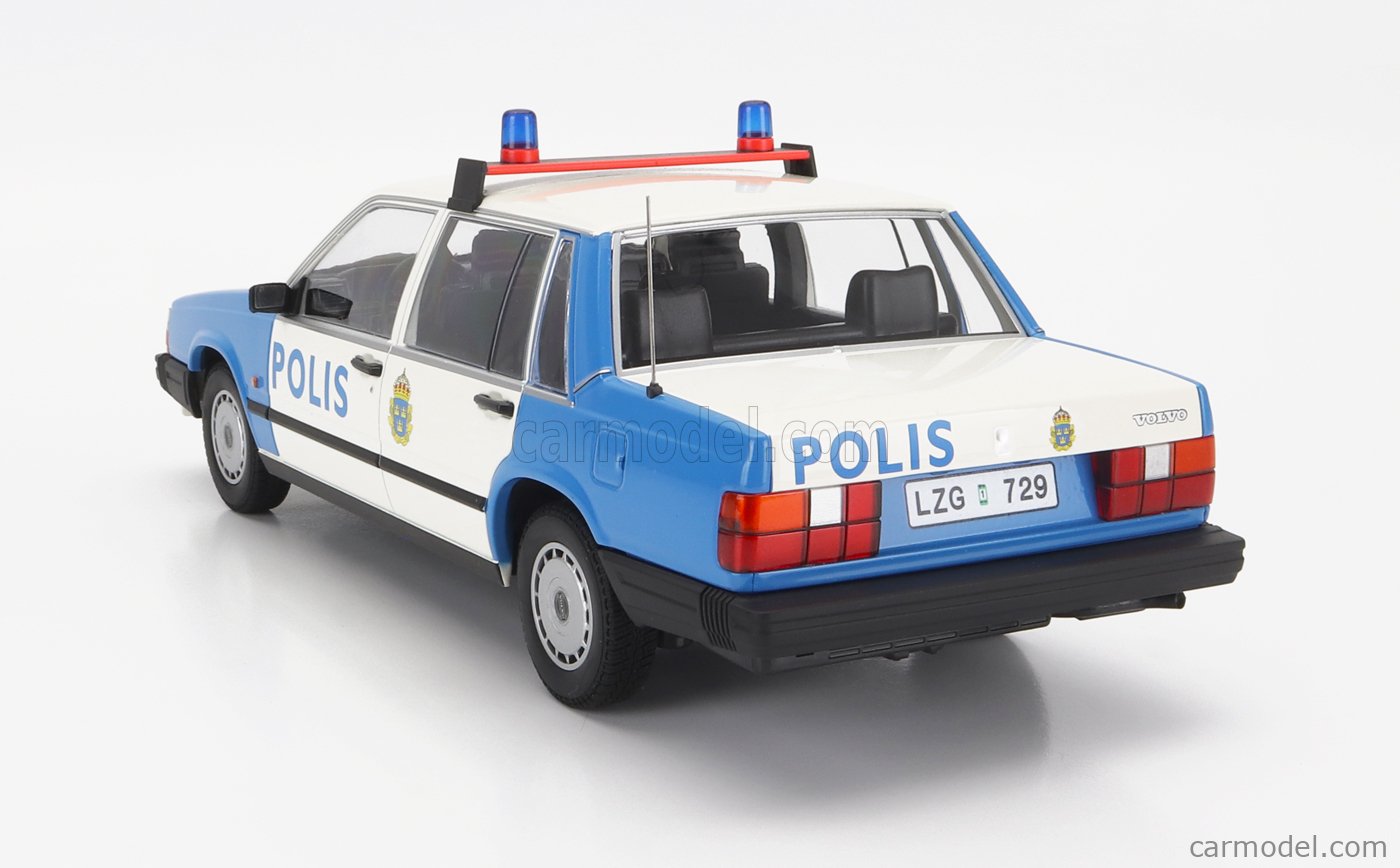 MINICHAMPS 155171791 Scale 1/18 | VOLVO 740GL SWEDEN POLIS 1986 WHITE BLUE