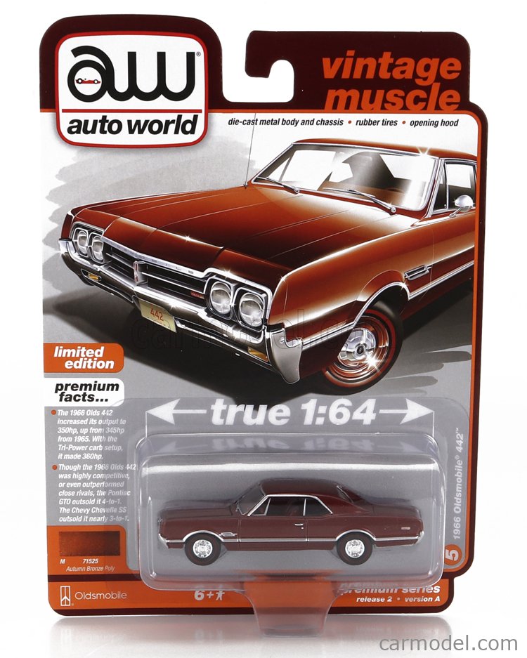 AUTOWORLD AWSP132A-AW64402-5 Scale 1/64 | OLDSMOBILE 442 COUPE 1966 RED