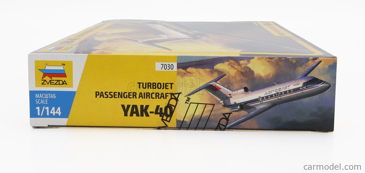 ZVEZDA 7030 Scale 1/144 | YAKOVLEV YAK-40 TURBOJET PASSENGER AIRCRAFT ...