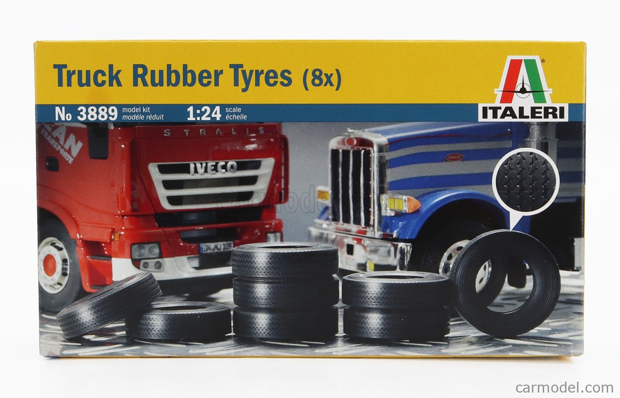 ITALERI IT3889 Scala 1/24 | ACCESSORIES SET 8X RUBBER TIRES FOR TRUCK