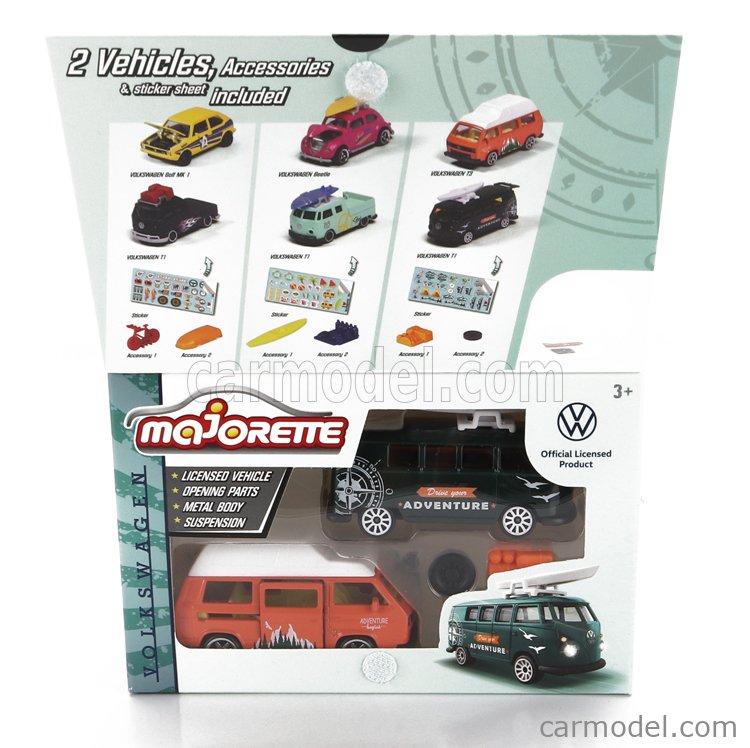 MAJORETTE 212055006 Echelle 1/64 | VOLKSWAGEN SET 2X T3 MINIBUS 1979 ...