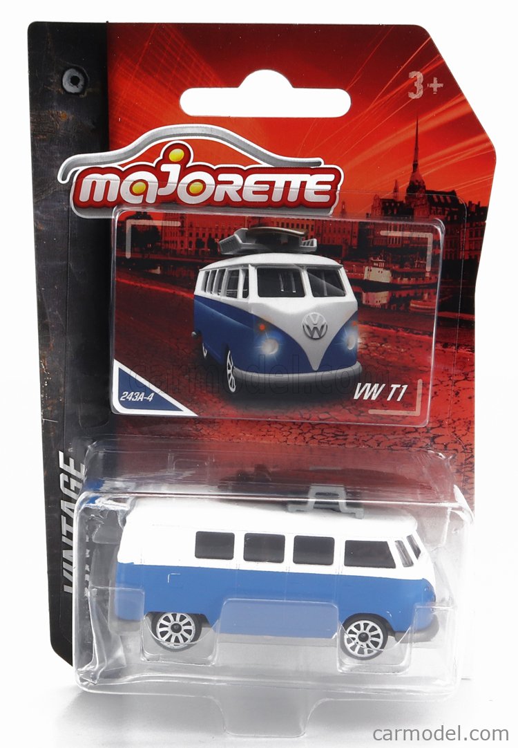 MAJORETTE 212052010 Scale 1/64 | VOLKSWAGEN T1 MINIBUS 1962 BLUE WHITE
