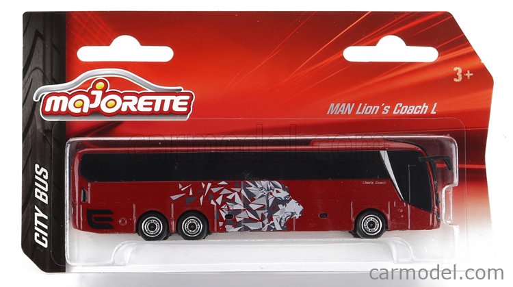 MAJORETTE 212053159 Scale 1/64 | MAN LION'S COACH L AUTOBUS 2010 RED MET