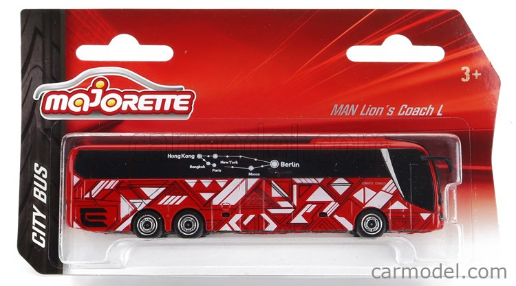 MAJORETTE 212053159 Scale 1/64 | MAN LION'S COACH L AUTOBUS 2010 RED WHITE