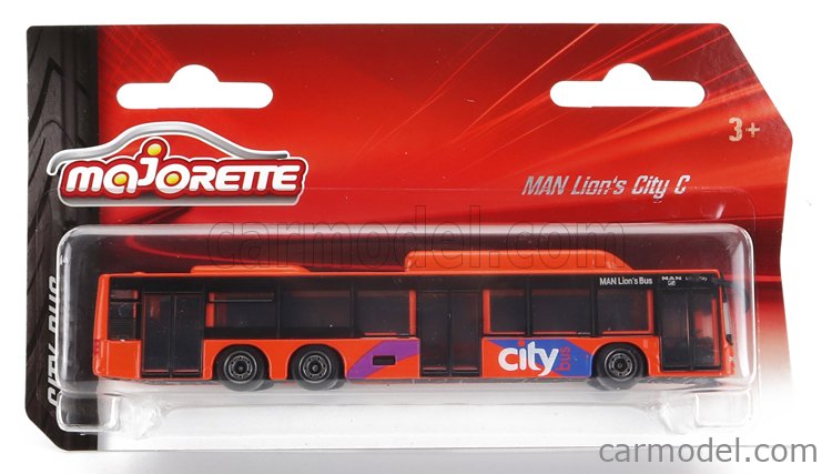 MAJORETTE 212053159 Scale 1/64 | MAN LION'S CITY C AUTOBUS 2010 ORANGE