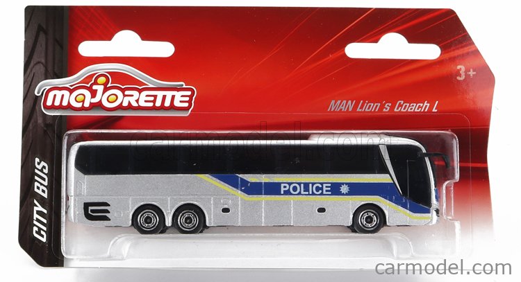 MAJORETTE 212053159 Scale 1/64 | MAN LION'S COACH L AUTOBUS POLICE 2010 ...