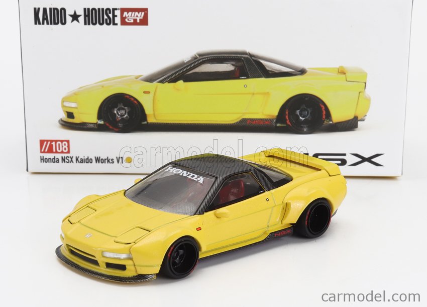 MINI-GT KHMG108 Scale 1/64 | HONDA NSX KAIDO WORKS V1 COUPE 2002 YELLOW