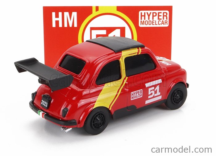 BRUMM BR067 Scale 1/43 | FIAT 500 BRUMS N 51 HM HYPER MODELCAR 2023 RED ...