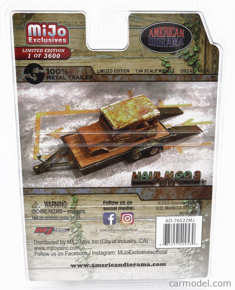 AMERICAN DIORAMA 76522 Scale 1/64 | ACCESSORIES CARRELLO TRASPORTO AUTO ...