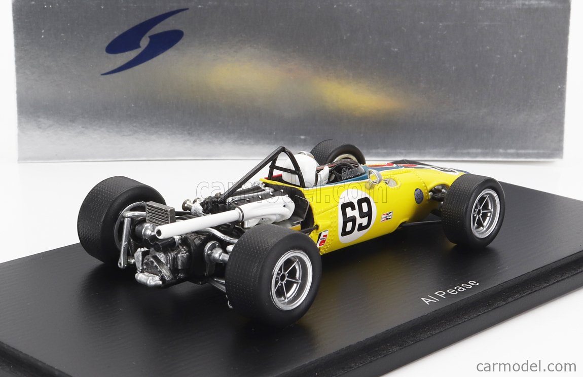 SPARK-MODEL S1820 Escala 1/43 | EAGLE F1 T1F N 69 CANADIAN GP 1969 AL PEASE YELLOW